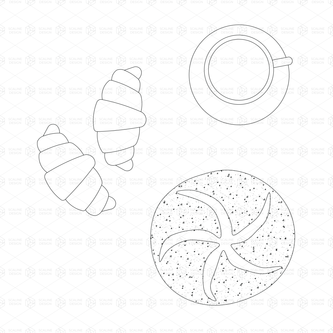 CAD & Vector Kitchen and food - Architectural drawings & illustrations