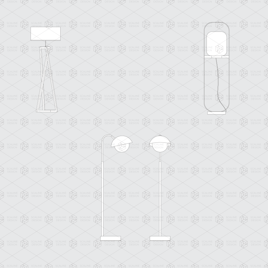 CAD & Vector Lighting Collection (elevation) - Architectural drawings ...