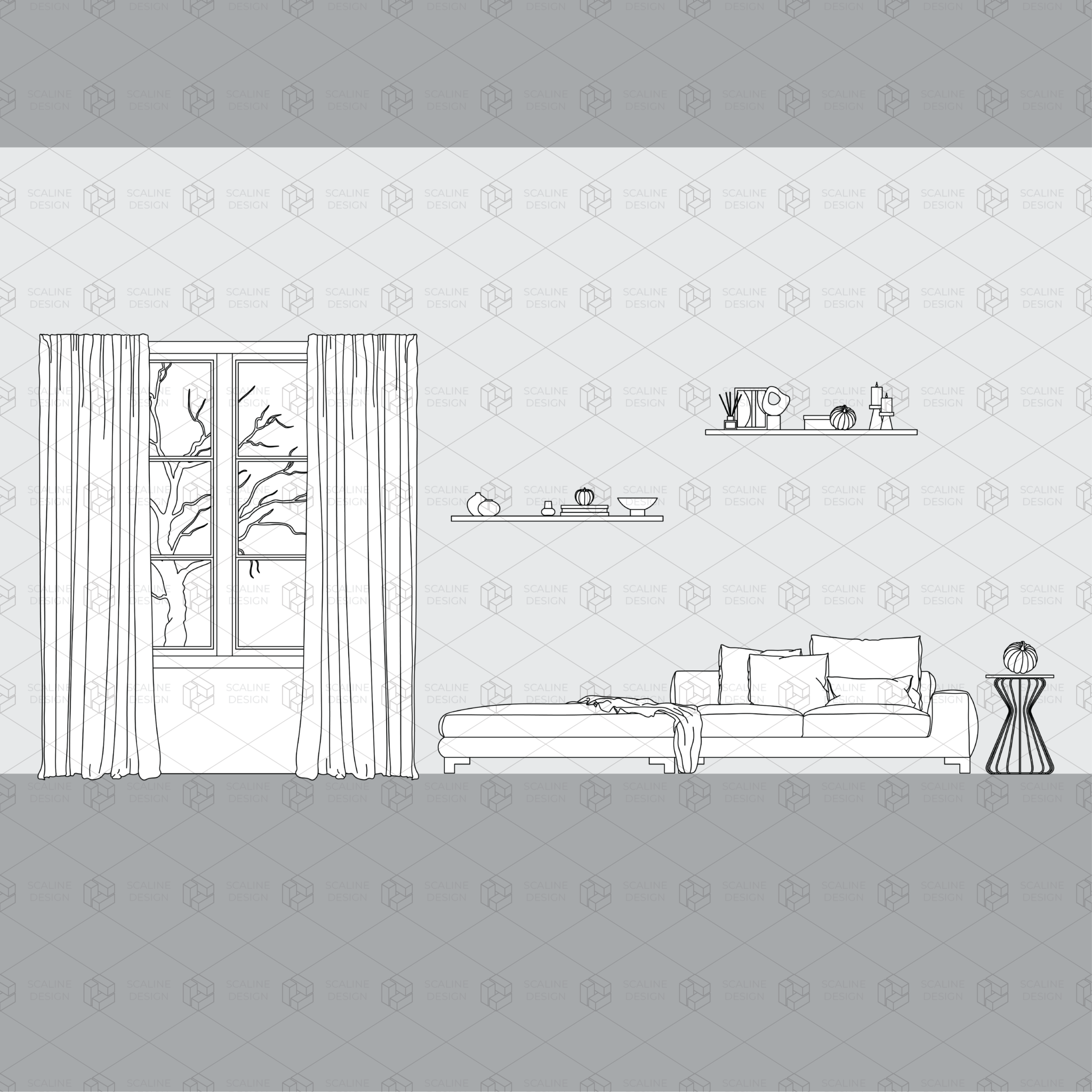 CAD & Vector Autumn and halloween decoration - Architectural drawings ...
