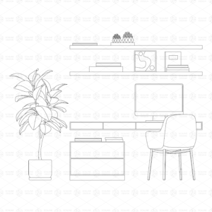 CAD & Vector Boho Chic style home decor elevation - Architectural ...