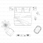 CAD & Vector Home interior furniture top view - Architectural drawings ...