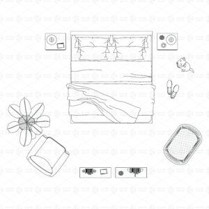 CAD & Vector Home interior furniture top view - Architectural drawings ...
