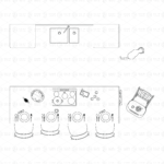CAD & Vector Home interior furniture top view - Architectural drawings ...
