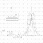 CAD & Vector Baby and Toddler furniture elevation - Architectural ...