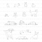CAD & Vector pets - domestic animals (elevation) - Architectural ...