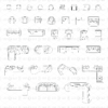 CAD & Vector Sofa and chair furniture top view - Architectural drawings ...
