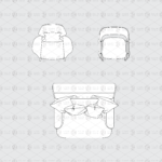 CAD & Vector Sofa and chair furniture top view - Architectural drawings ...