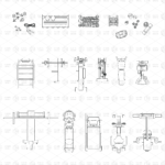 CAD & Vector Gym and Sport equipment top view - Architectural drawings ...