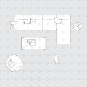 CAD & Vector Lounge furniture sofa top view - Architectural drawings ...