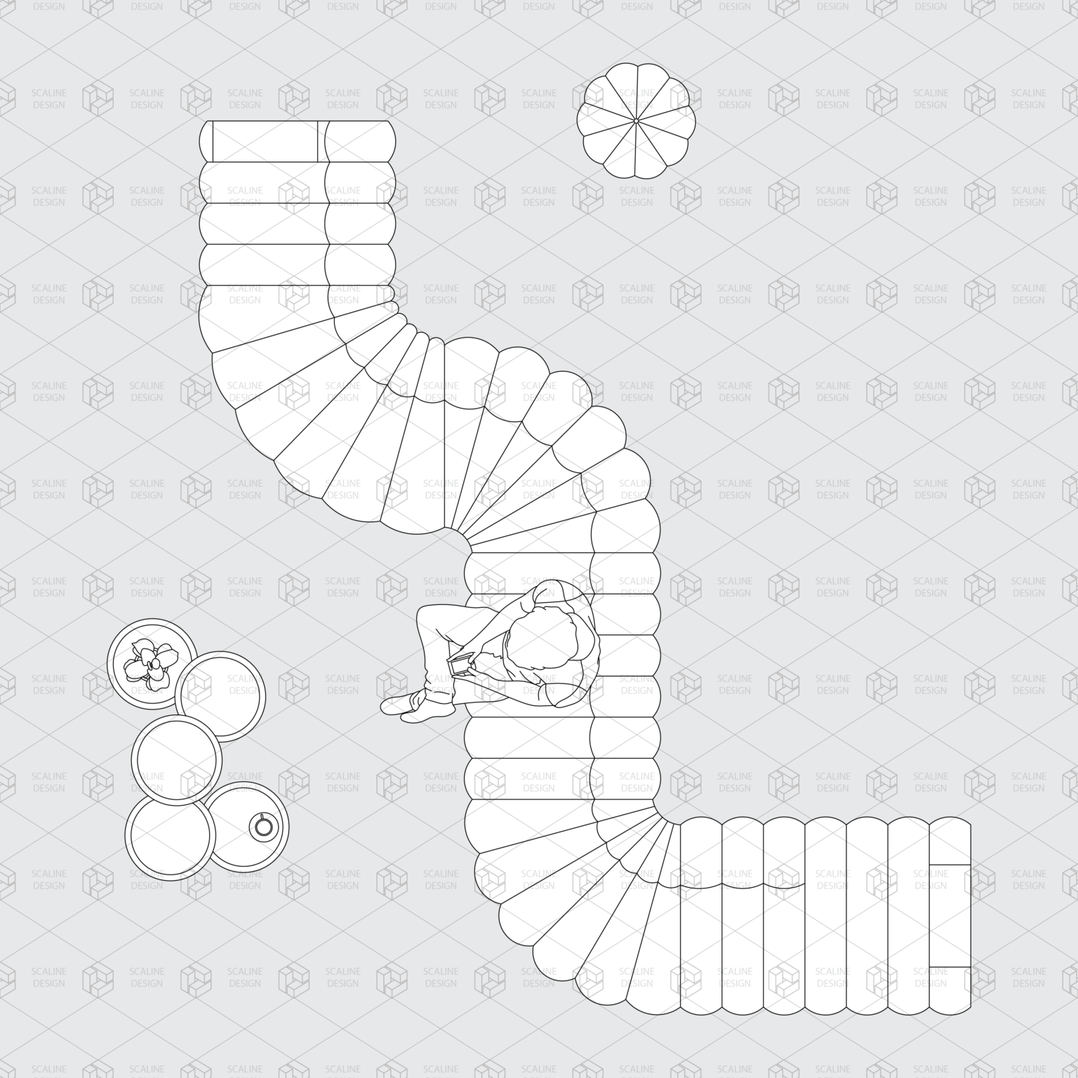 CAD & Vector Lounge furniture sofa top view - Architectural drawings ...